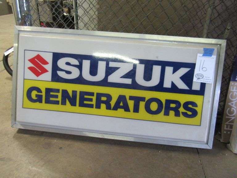 49"X25" SUZUKI GENERATORS LIGHTED ALUMINUM FRAME SIGN - EXTERIOR ...