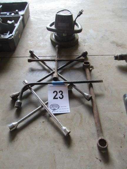 GROUP OF TIRE IRONS AND CAR POLISHER - McPherson Auction & Realty