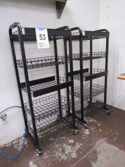 2- 21" ROLLING RETAIL RACKS - McPherson Auction & Realty