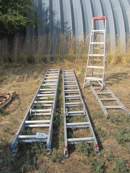 GROUP OF ALUMINUM LADDERS - McPherson Auction & Realty