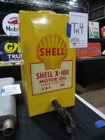 METAL SHELL OIL STORAGE TANK W/ OIL LEVEL DIPSTICK APPX. 10 GAL. 10 ...