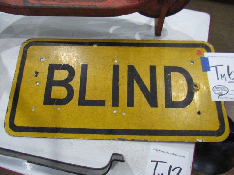 BLIND SIGN 24" WIDE 12" TALL - ONE SIDED, HEAVY METAL - McPherson ...