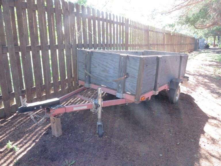 HOMEMADE LAWN AND GARDEN TRAILER WILL CHECK ON TITLE STATUS OF THIS ONE ...