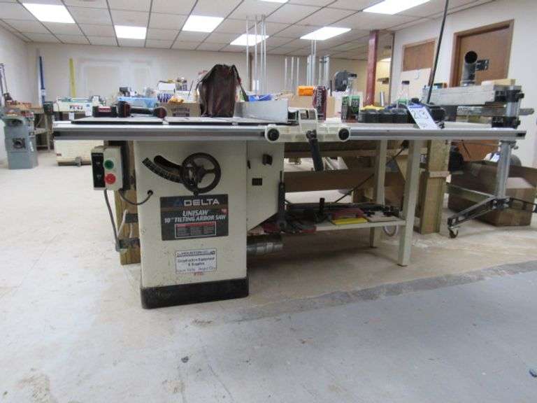 DELTA UNISAW 10" TILTING ARBOR TABLE SAW W/ DELTA SAW GUIDE 53" FENCE ...