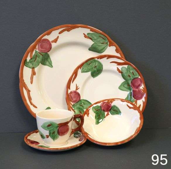 Vintage Franciscan Apple pattern dishes. Set of eight, each service ...