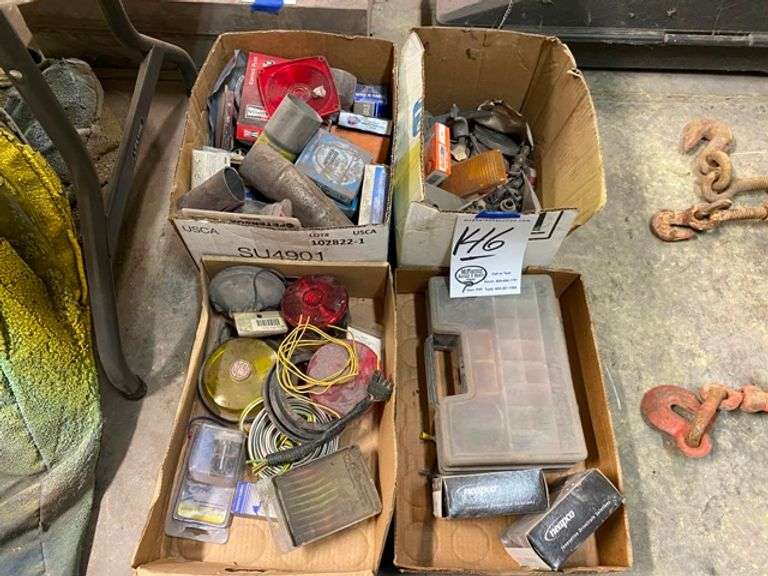 4 BOXES OF AUTOMOTIVE PARTS, ELECTRONICS AND HARDWARE - McPherson ...