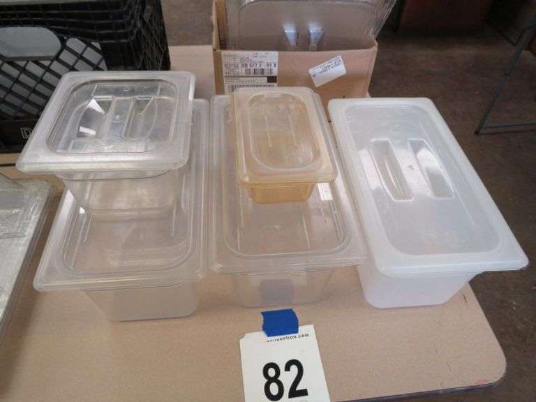 5 PLASTIC DROP IN CONTAINERS WITH LIDS - McPherson Auction & Realty