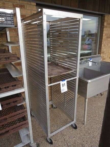 40 SHELF ALUMINUM PROOFING RACK - ON CASTERS - McPherson Auction & Realty