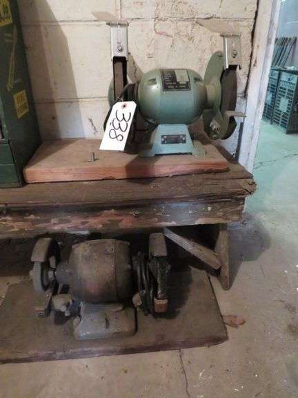 8" BENCH GRINDER AND SMALLER OLD BENCH GRINDER - McPherson Auction & Realty