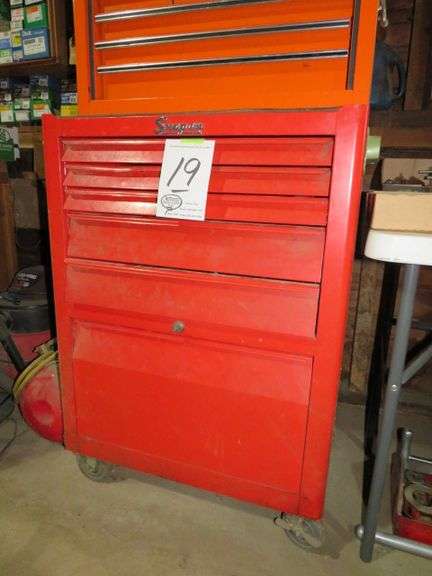 SNAP ON BASE TOOL CABINET ON CASTERS INCLUDES ASSORTED TOOLS - CLICK ON ...