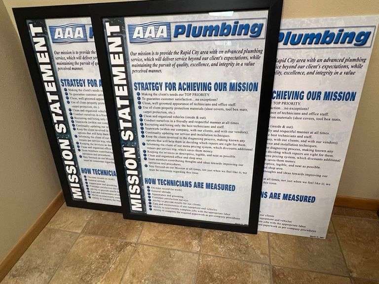 AMERICAN STANDARD PLUJMBER FRAMED PICTURE 30"X44" ALSO INCUDES 3 AAA ...