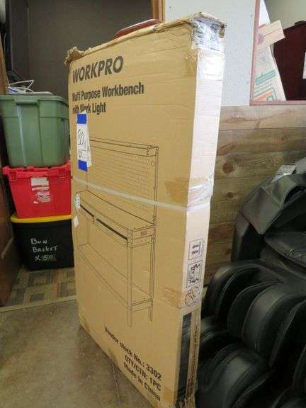 WORKPRO MULTI PURPOSE WORKBENCH WITH WORKLIGHT NEW IN BOX APPROX 4'X2 ...