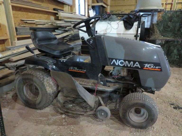 NOMA 43" 16 HP RIDING MOWER - RUNS GOOD DECK NEEDS A NEW PULLEY ...