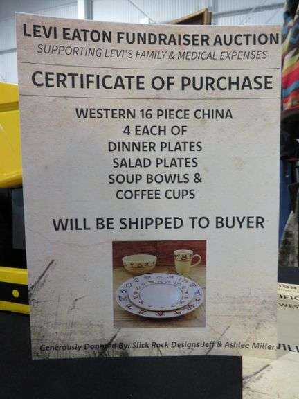 Western 16 piece China set. 4 each of dinner plates, salad plates, soup ...