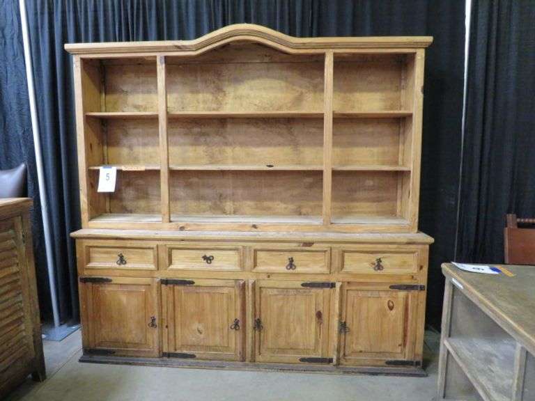 OLD STYLE HENCHO en MEXICO 2 PC. HUTCH 79" LONG X 20 " DEEP X 76" TALL ...