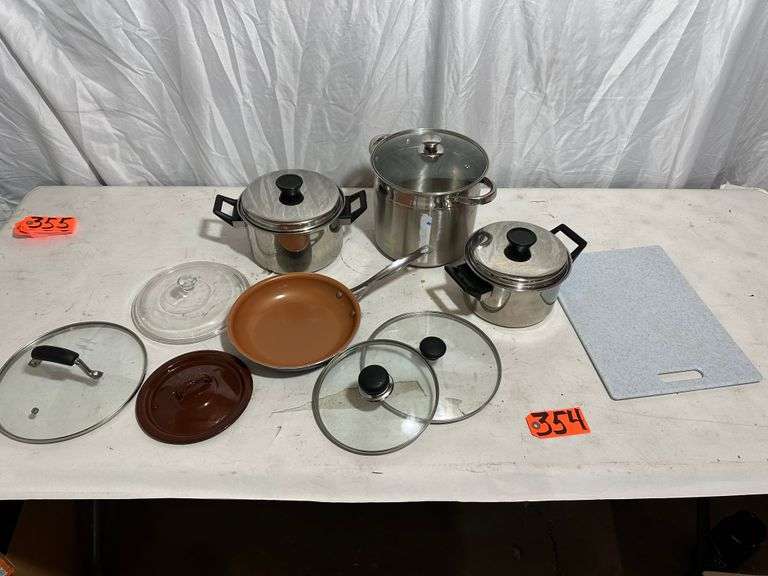 Pots & Pans, Cutting Board - Meagher Auctioneers