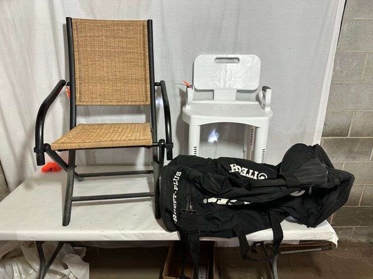 Patio Chair, Shower Seat, Duffle Bag - Meagher Auctioneers