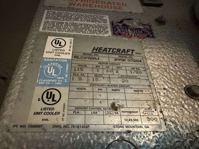 Walk-In Cooler w/ Andler (Heatcraft) Compressor - Meagher Auctioneers