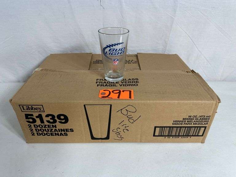 Case of Bud Light NFL Glasses - Meagher Auctioneers