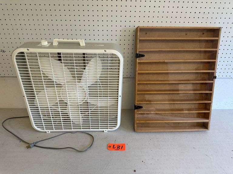 Box Fan, Display Shelf - Meagher Auctioneers