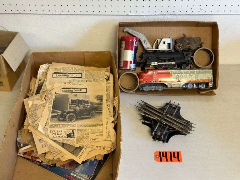 Marx Train Cars, "Looking Back" Newspaper Clippings - Meagher Auctioneers