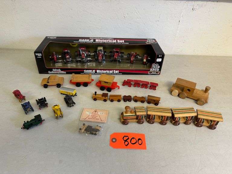 Case-IH Historical Tractor Set, Wood Trains, Cars - Meagher Auctioneers