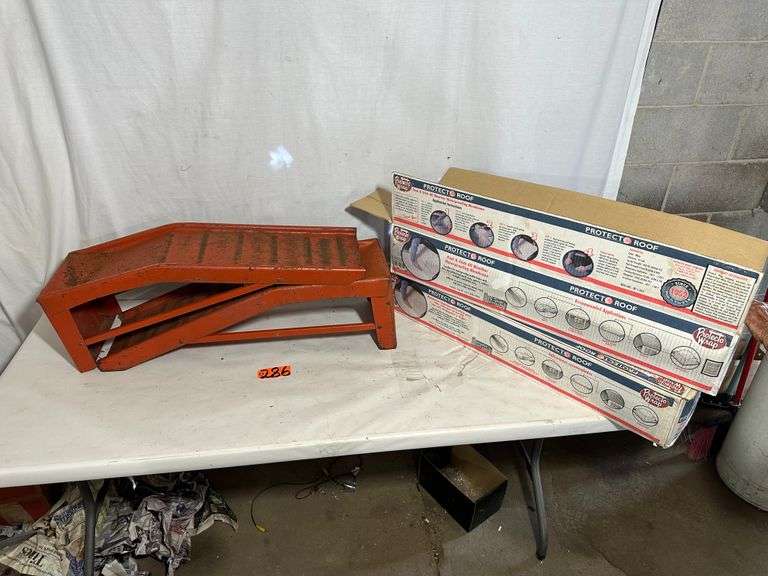 Car Ramps, Roof Membrane - Meagher Auctioneers