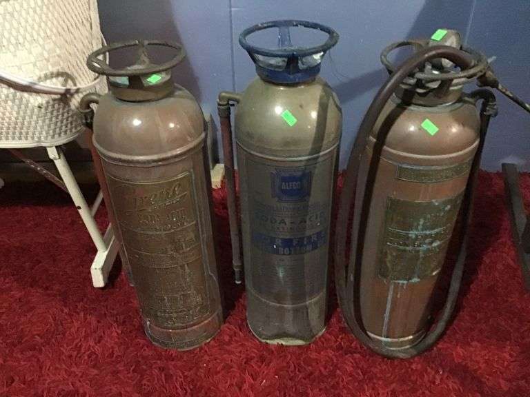 3 soda acid fire extinguishers one pyrene, one Alfco, one kontrol ...