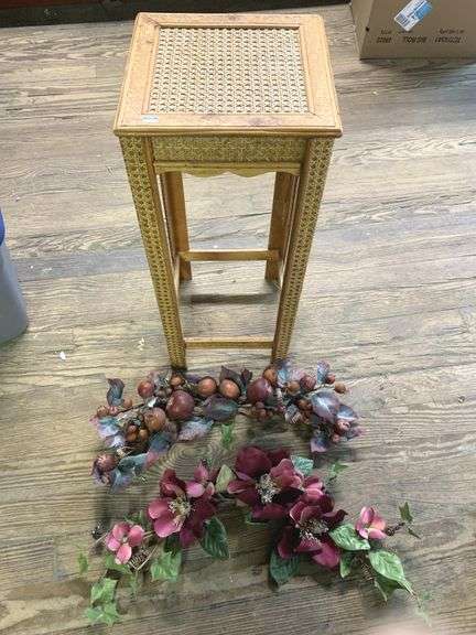 Wooden Stand 28”x12”x12” And Wall Decor - Metzger Property Services, LLC