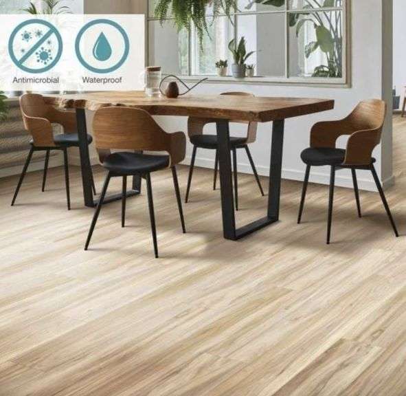 1 Case Pergo Defense+ 7.5 In. W Grenadine Acacia Antimicrobial Click Lock Luxury Vinyl Plank ...