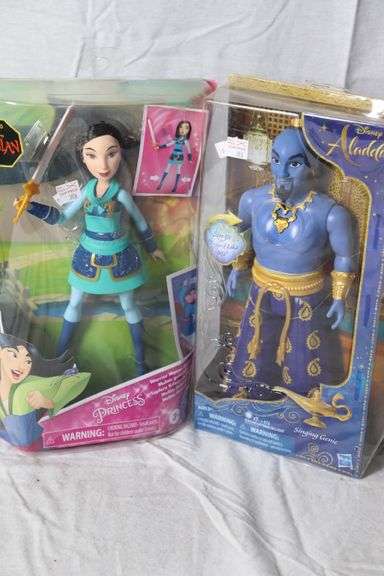 Disney Mulan Princess doll with an Aladdin singing Genie doll - Metzger ...