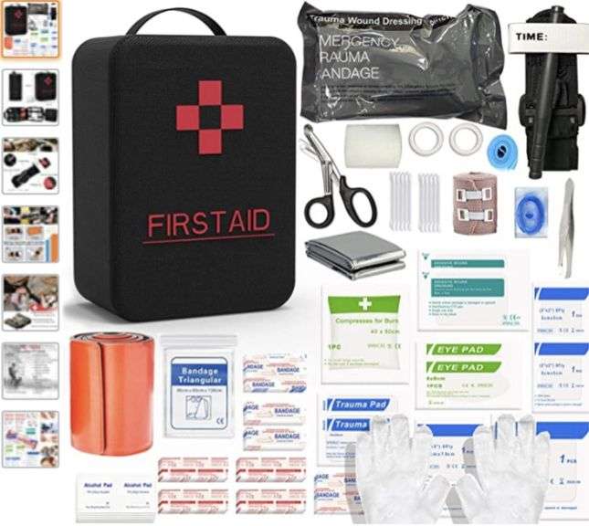 SHBC First Aid Survival Kit Tactical IFAK Pouch Supplied with 26 EMT ...