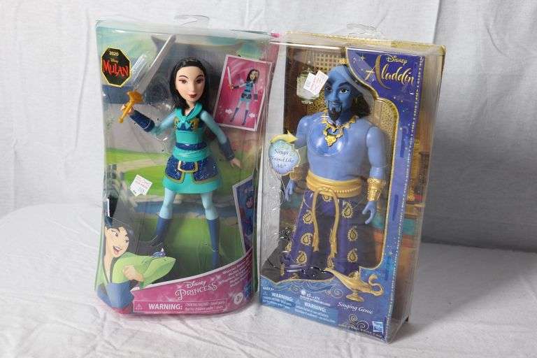 Aladdin singing Genie and Disney Mulan Princess doll - Metzger Property ...