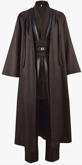 Adult Anakin Tunic Costume Men's Brown Hooded Robe Tunic Uniform Full ...