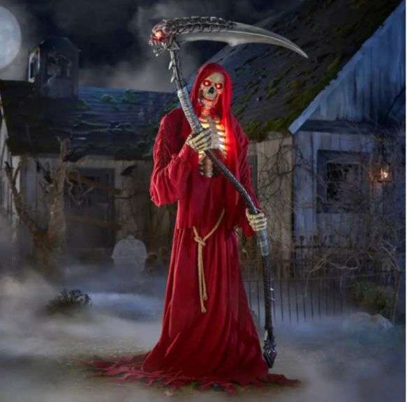 Home Accents Holiday 8 ft Animated Smoldering Reaper of Souls Halloween ...