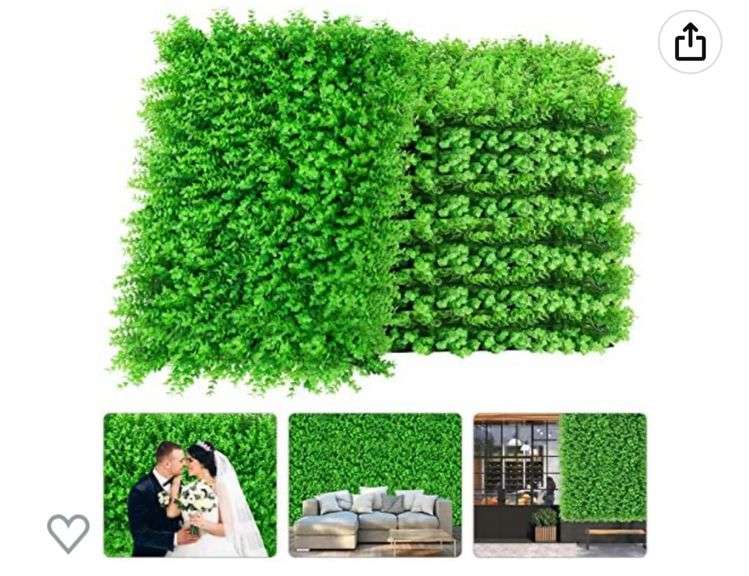 12 Sheets 24" x 16" Artificial Boxwood Hedge Panels- UV Protected ...