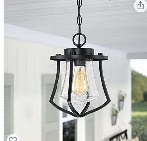 MOTINI Outdoor Pendant Light Fixture for Porch, 1-Light Exterior ...