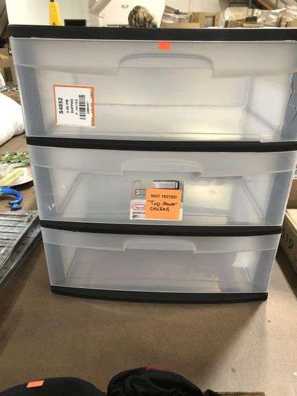 3 drawer plastic storage tote—top drawer is craftsman - Metzger ...