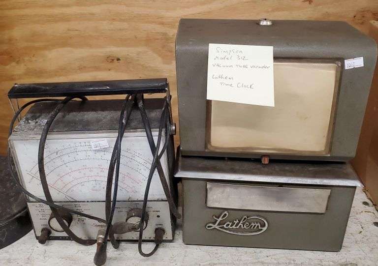 Simpson Model 312 Vacuum Tube Voltmeter And A Lathem Time Clock. 2 ...