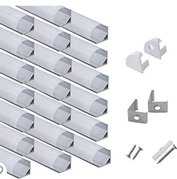 hunhun 20-Pack 3.3ft/1Meter V Shape LED Aluminum Channel System with ...