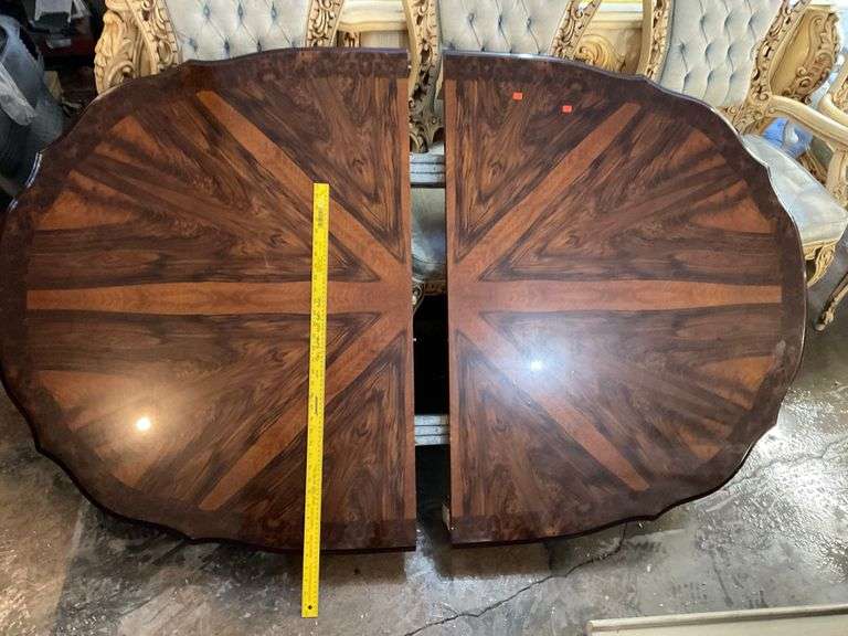 Inlayed dining table with 1 leaf extension - (No legs for this table ...