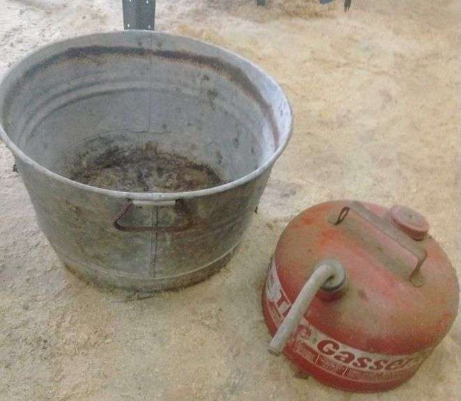 Gas can and galvanized tub - Metzger Property Services, LLC