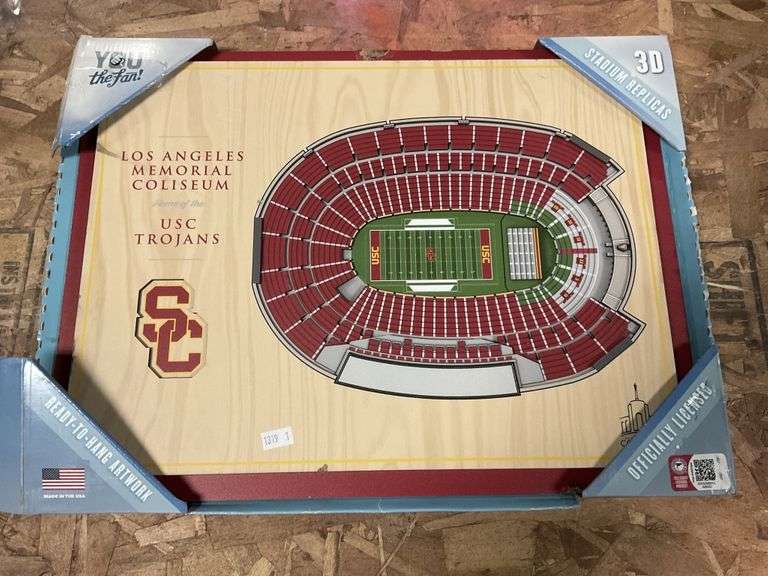 3D stadium replica Los Angeles Memorial Coliseum, some damage - Metzger ...