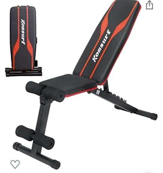 KOMSURF Weight Bench, Adjustable Workout Bench, Exercise Bench Press ...
