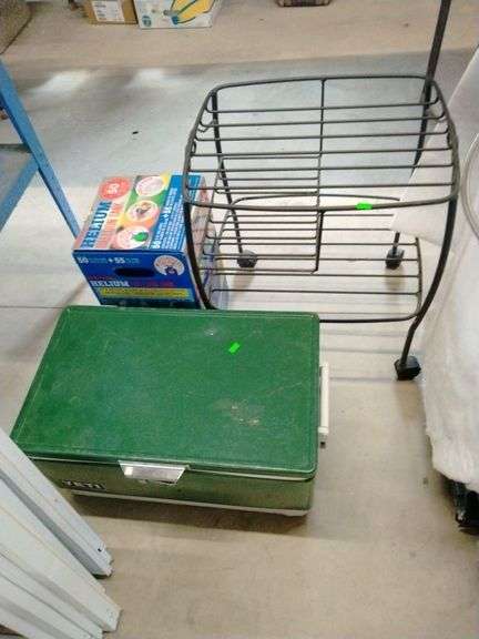 Coleman cooler, helium tank and stand - Metzger Property Services, LLC