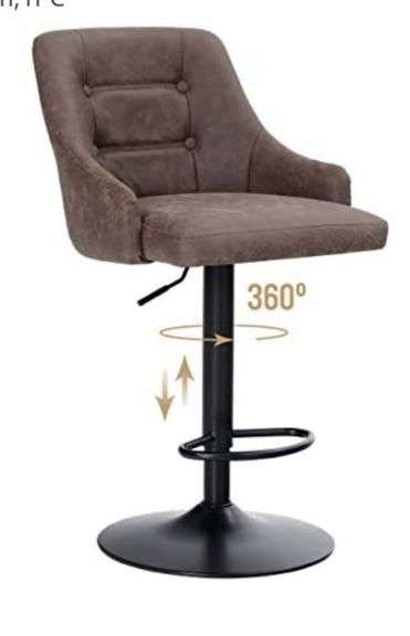 ALPHA HOME Swivel Bar Stool Adjustable Airlift Counter Height Bar Stool ...