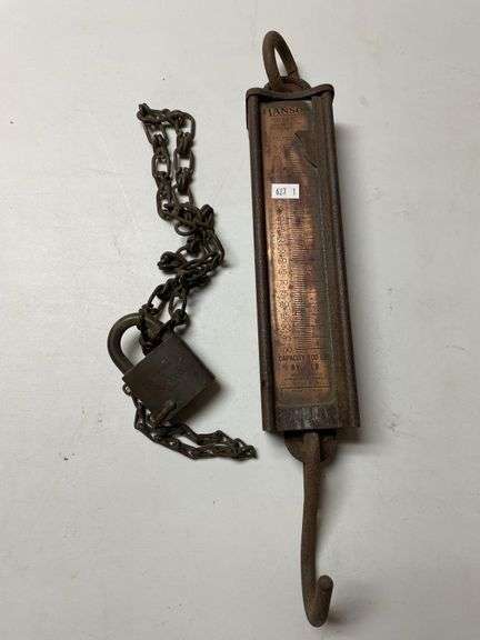 Hanson scale, vintage lock and chain - Metzger Property Services, LLC