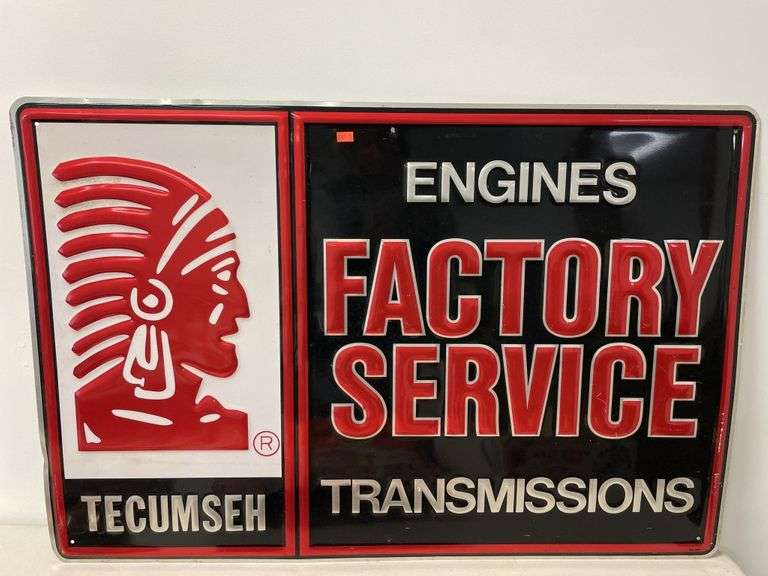 Tecumseh engines factory service medal sign 36 x 24 - Metzger Property ...