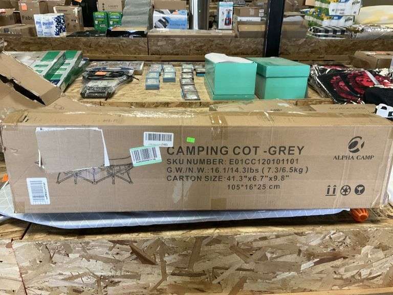 ALPHA CAMP Oversized Camping Cot Supports 600 lbs Sleeping Bed Folding ...