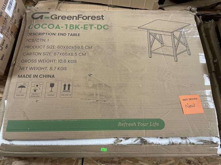 Green forest end table - Metzger Property Services, LLC